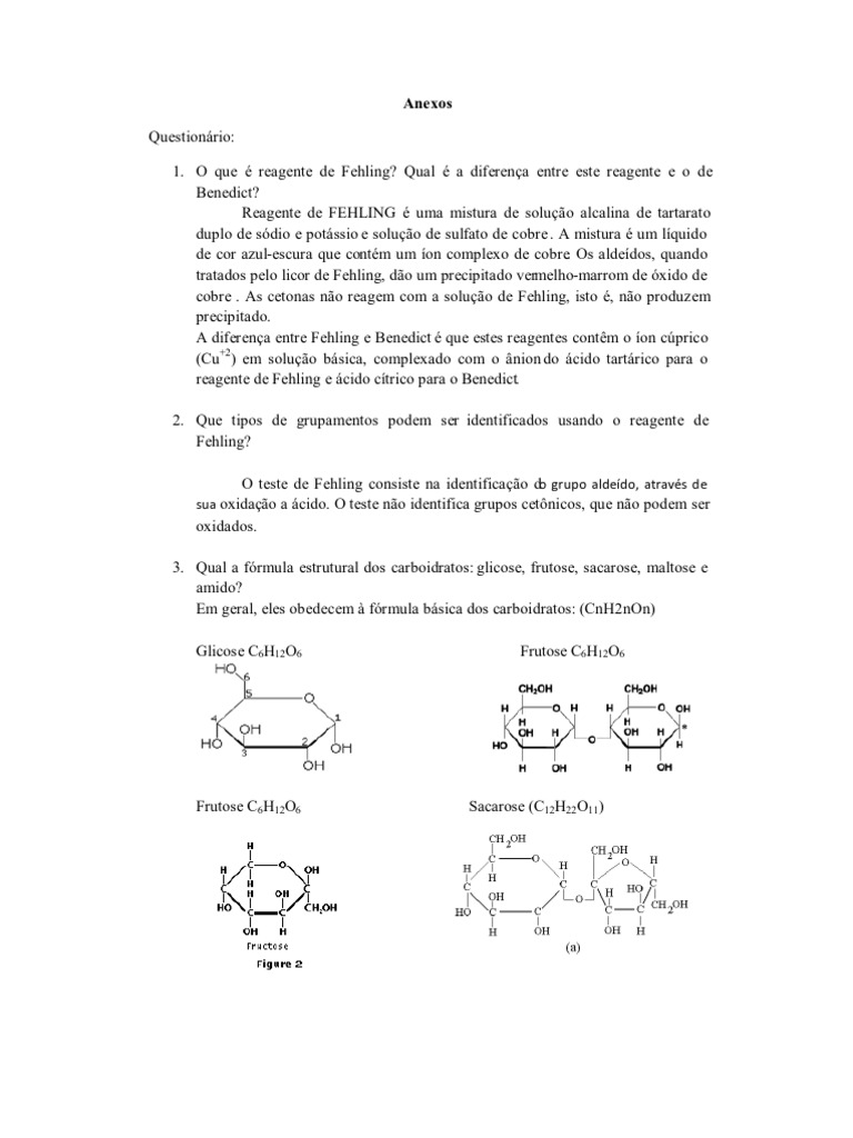 Questionario 4 | PDF | Sacarose | Frutose