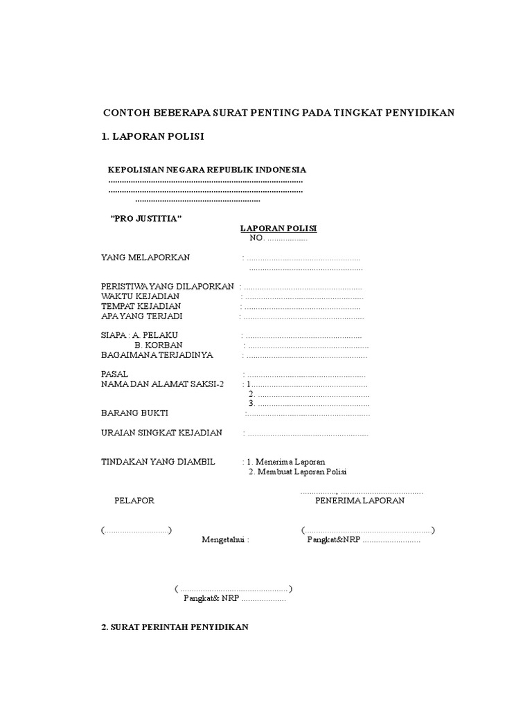 Format Penyidikan | PDF
