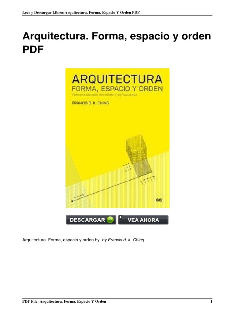 Arquitectura Forma Espacio y Orden PDF | PDF