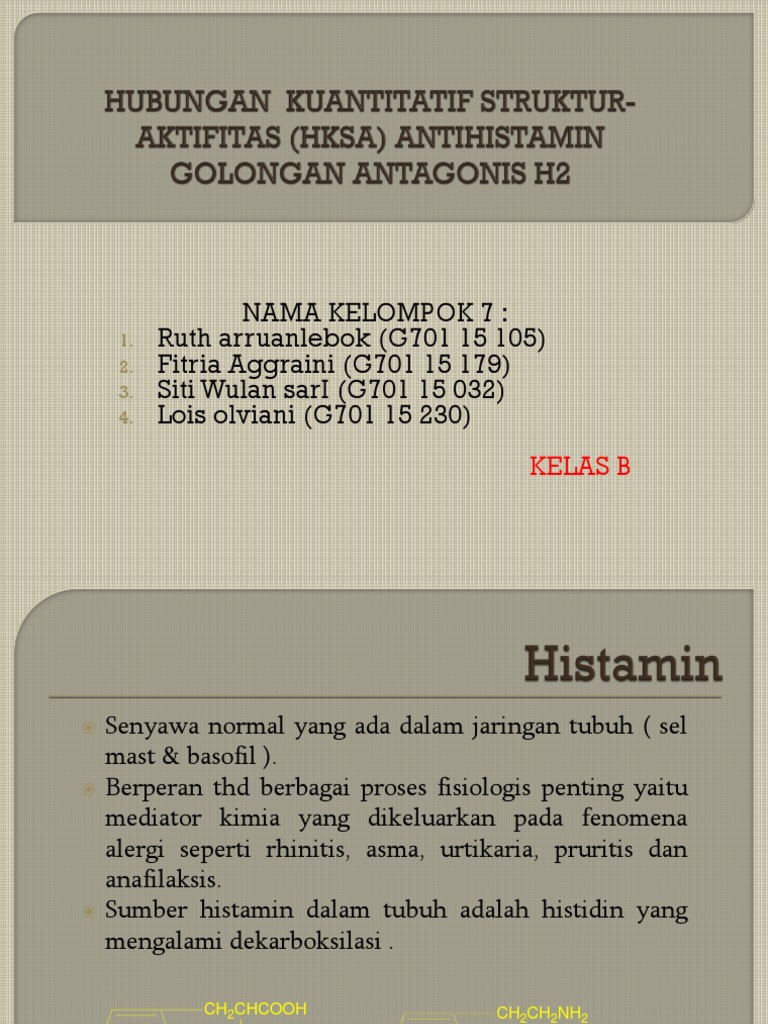 Hksa Antihistamin Golongan h2 - KLP 7 - Kelas B | PDF