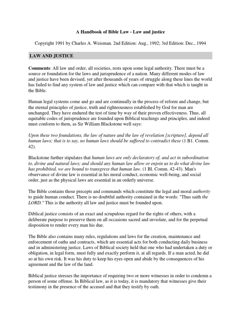 A Handbook of Bible Law | PDF | Witness | Testimony