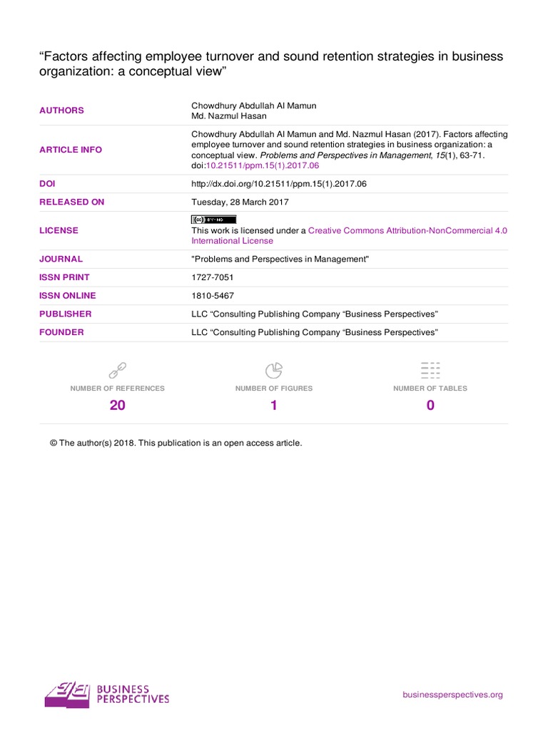 Employee Turnover | PDF | Turnover (Employment) | Employee Retention