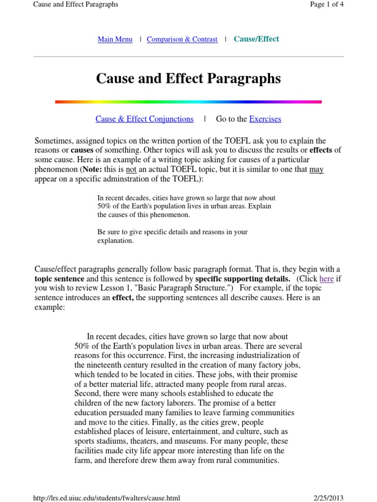 Cause And Effect Paragraphs PPT Writing A Cause And Effect Paragraph