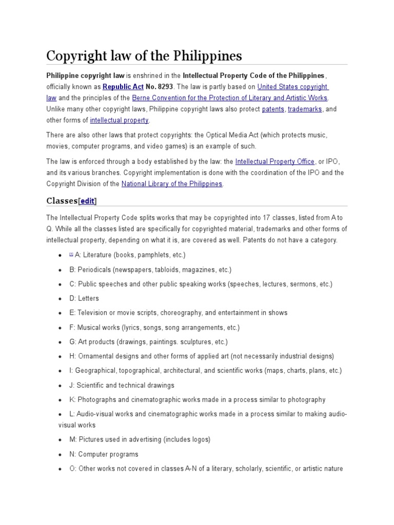 Copyright Law of The Philippines | PDF | Copyright | Copyright Infringement
