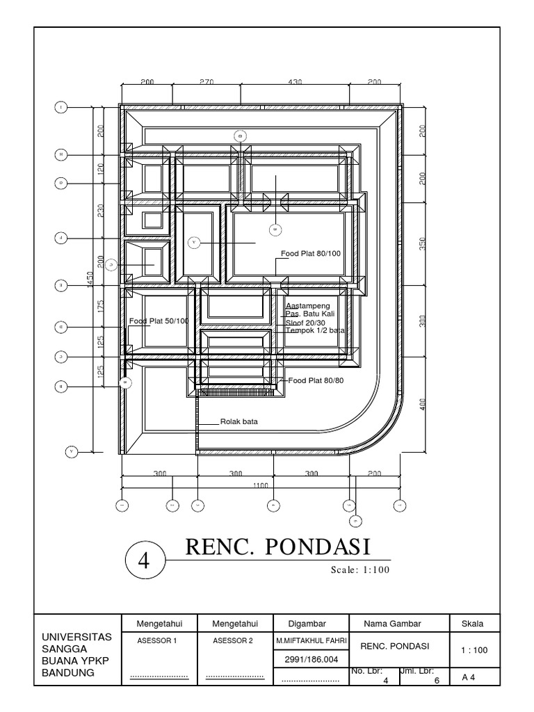 10.denah Pondasi | PDF