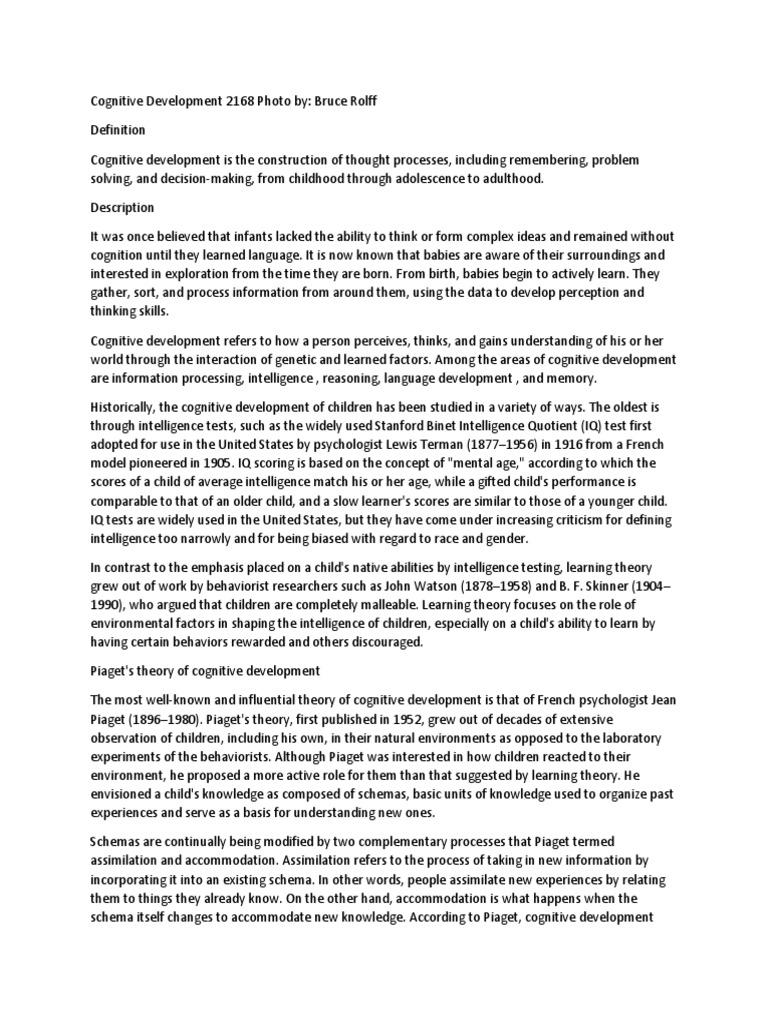 Cognitive Development | PDF | Intelligence Quotient | Cognitive Development