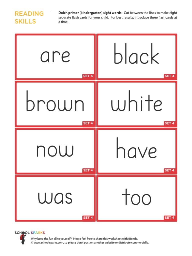 Dolch Sight Words Flashcards 304 | PDF
