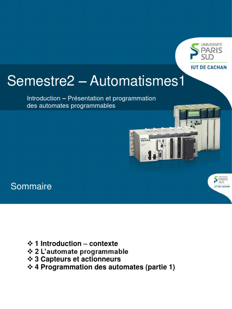 Semestre2 – Automatismes1: – Présentation et programmation des ...