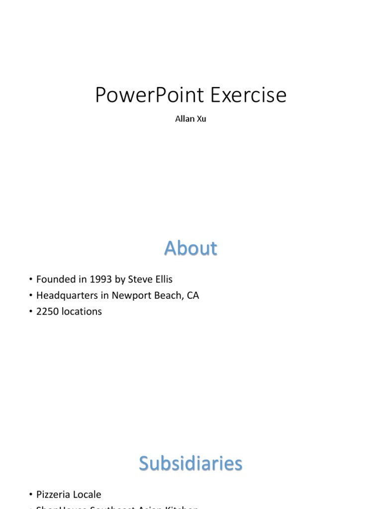 Powerpoint Exercise | PDF