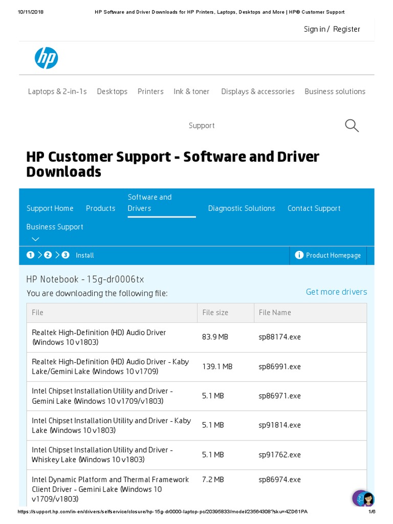 HP Drivers List | PDF | Windows 10 | Laptop