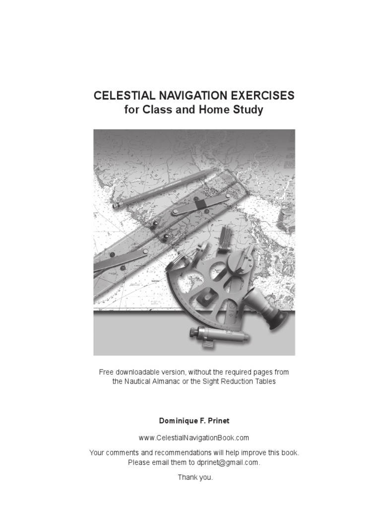 Celestial Nav Exercises Book | PDF | Longitude | Latitude