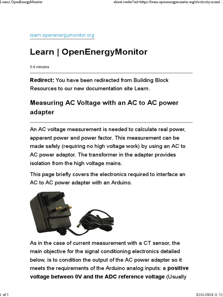 Measuring AC Voltage With An AC To AC Power Adapter | PDF | Ac Power | Root Mean Square