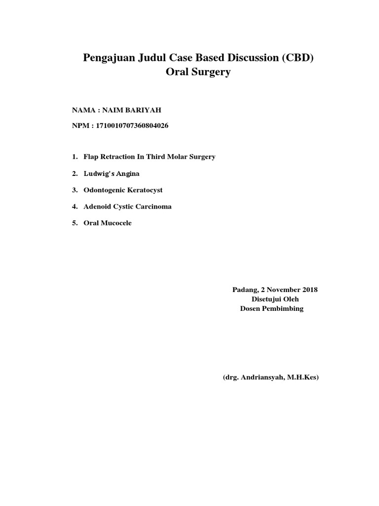 Pengajuan Judul Case Based Discussion | PDF