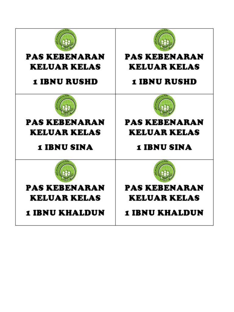 Pas Kebenaran Keluar Kelas | PDF