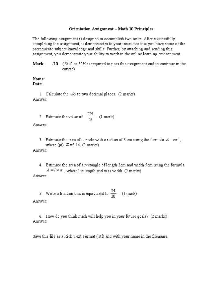 Orientation Math10 Principles | PDF | Art
