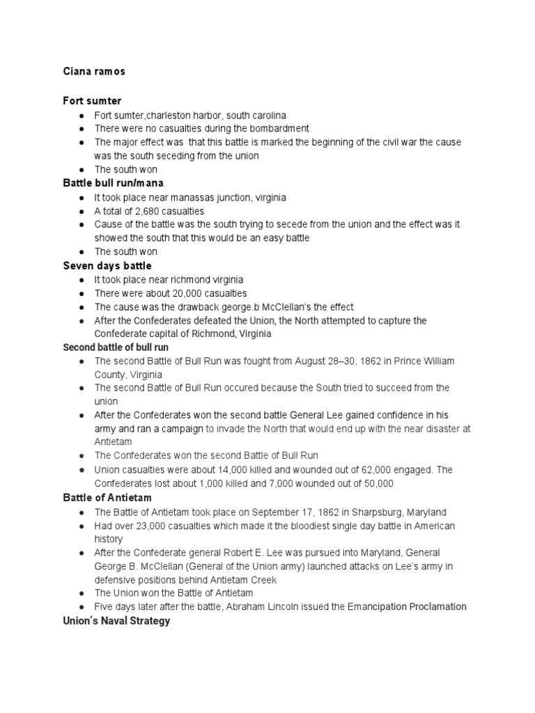 Us History Notes | PDF | Battle Of Shiloh | Siege Of Vicksburg