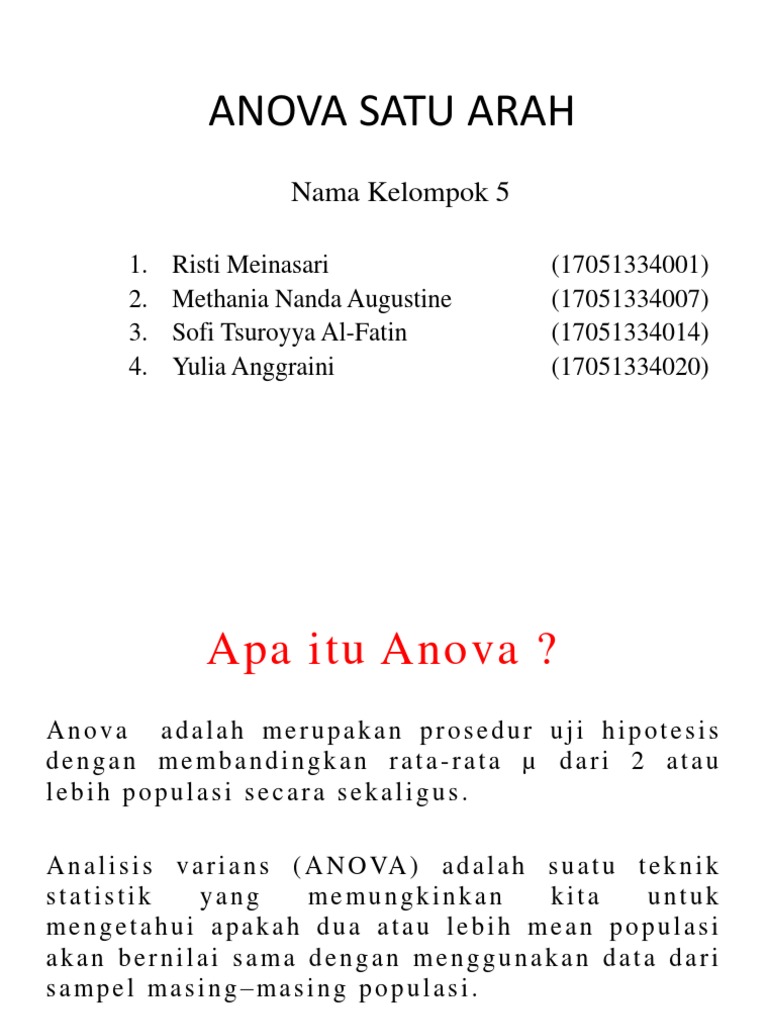 Anova Satu Arah | PDF