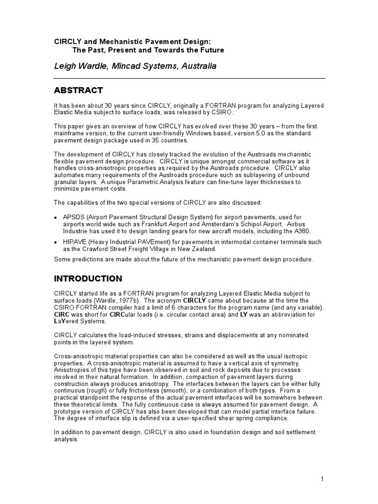 Pavement Design with CIRCLY | PDF | Road Surface | Stress (Mechanics)
