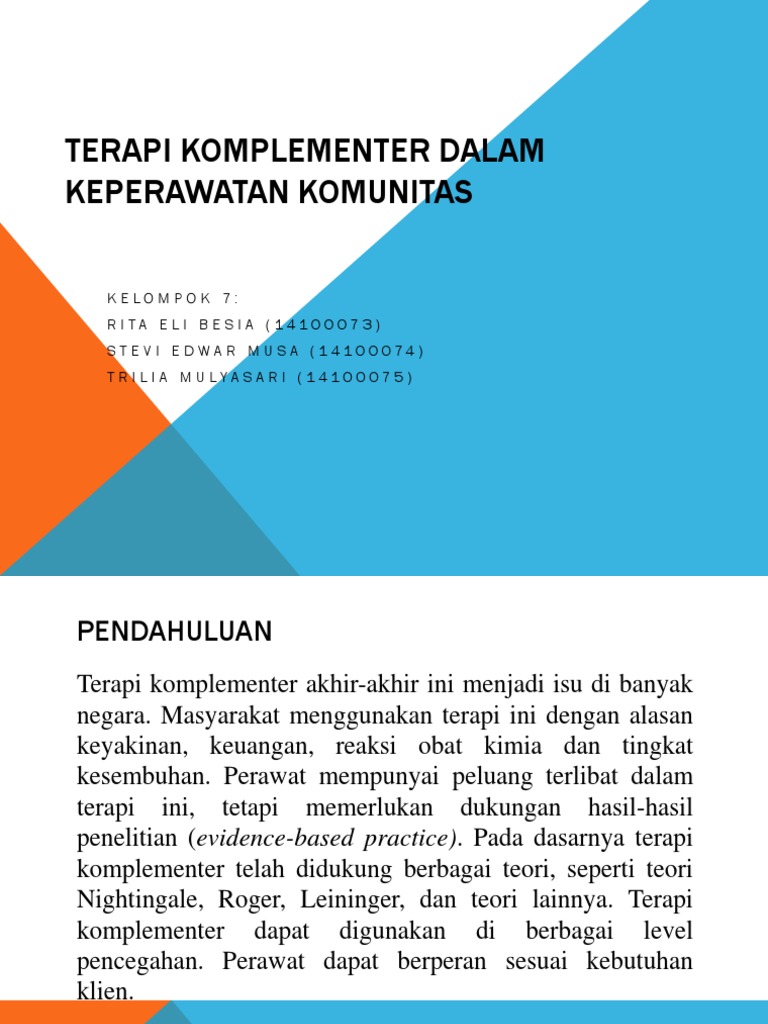 Terapi Komplementer Dalam Keperawatan Komunitas | PDF