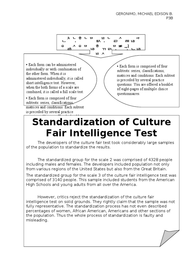 Culture Fair Intelligence Test | PDF | Intelligence Quotient ...