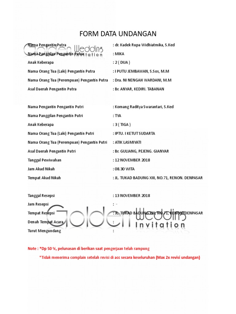 446 - Form Data Undangan | PDF