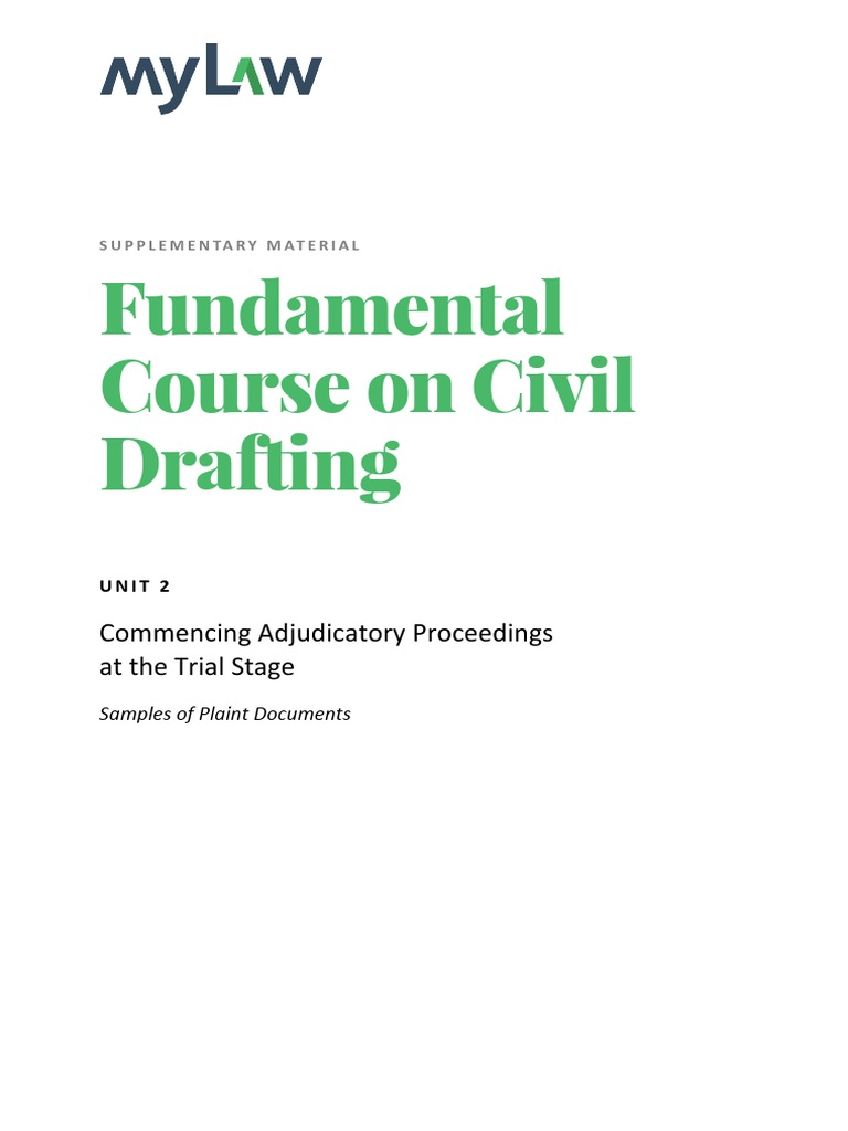 Structure of A Plaint Document | Download Free PDF | Lawsuit | Judiciaries