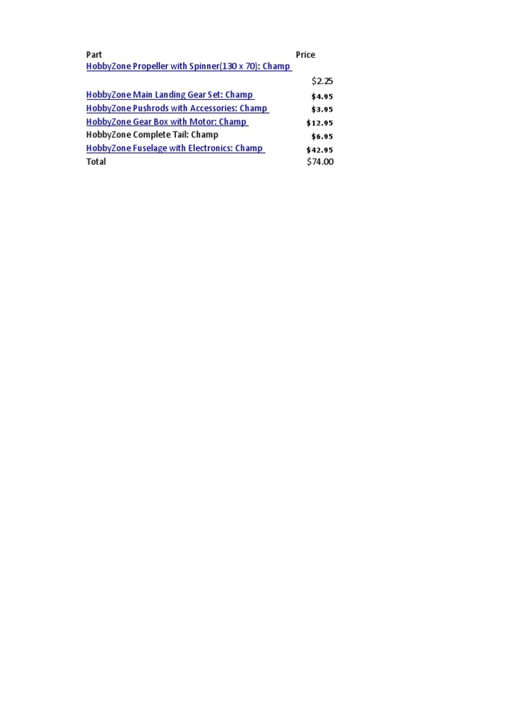 Champ Parts | PDF