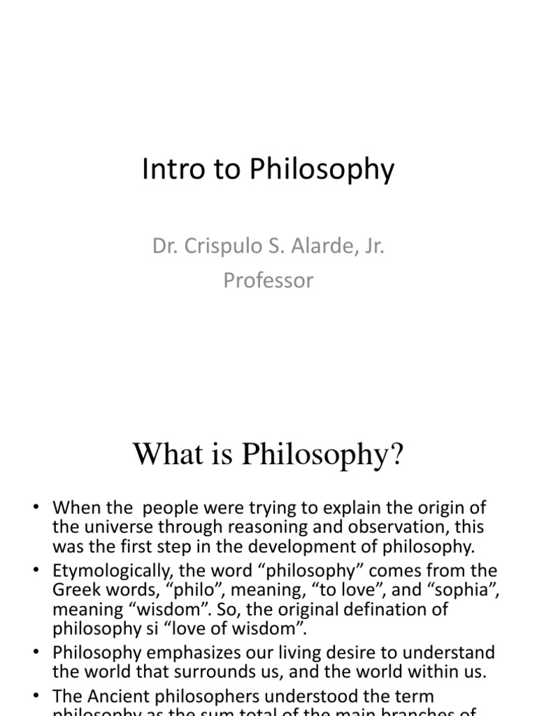 Intro to Philosophy.pptx - Second Semester.pptx | Reason | Science