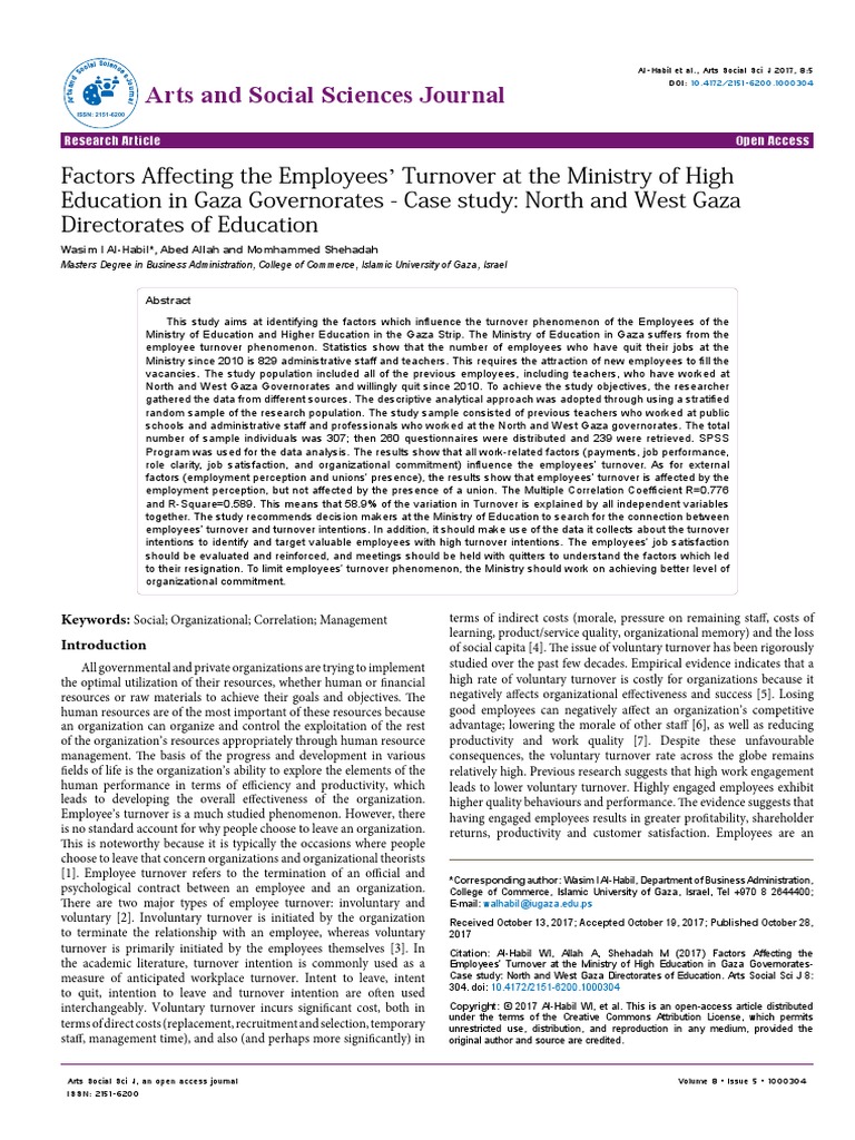 Determinants of Job Satisfaction & Its Impact On Employee Performance and Turnover Intentions ...