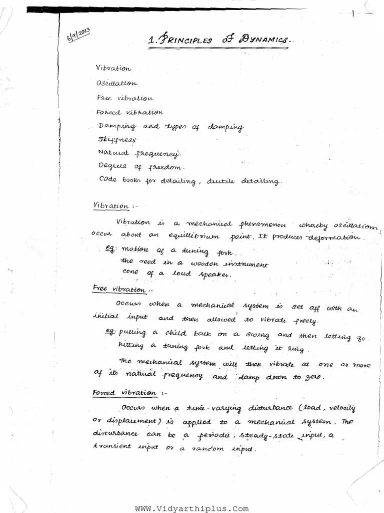 Structural Dynamics Notes | PDF