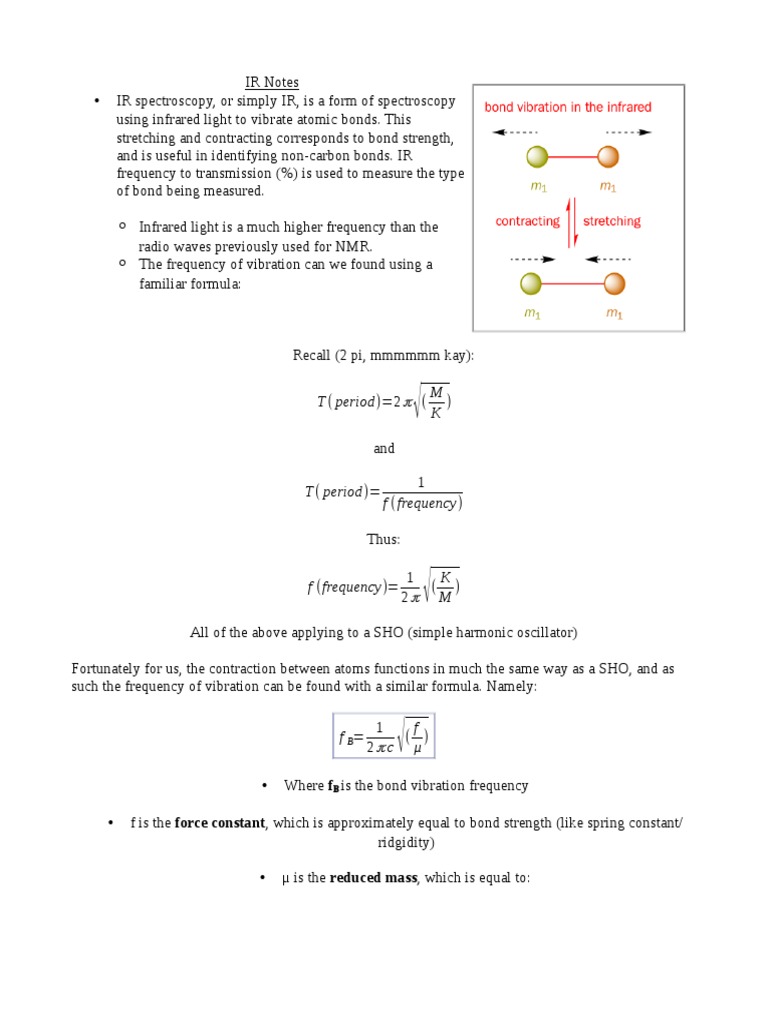 Understanding Infrared Spectroscopy: Using Formulas and Bond Properties ...