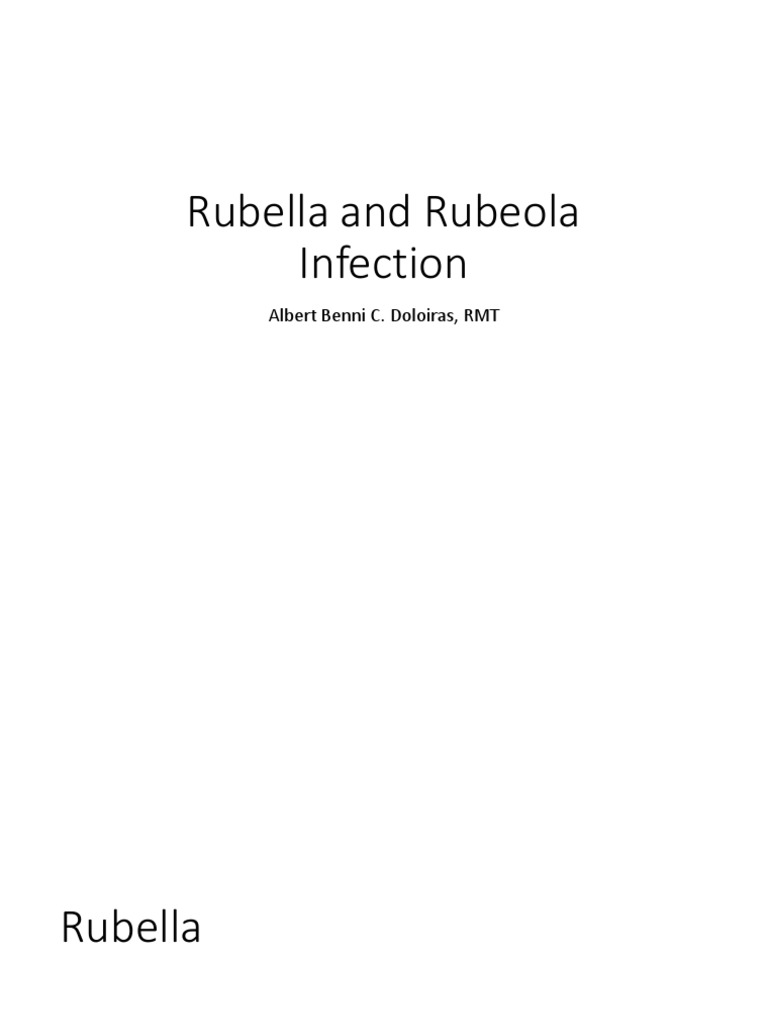 Rubella Infection 1 | PDF | Virology | Animal Viral Diseases