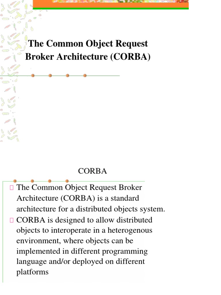 The Common Object Request Broker Architecture Corba Descargar Gratis Pdf Common Object