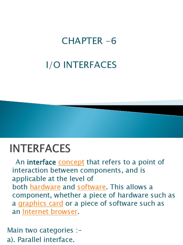 Chapter-6 IO Interfaces | PDF | Usb | Telecommunications