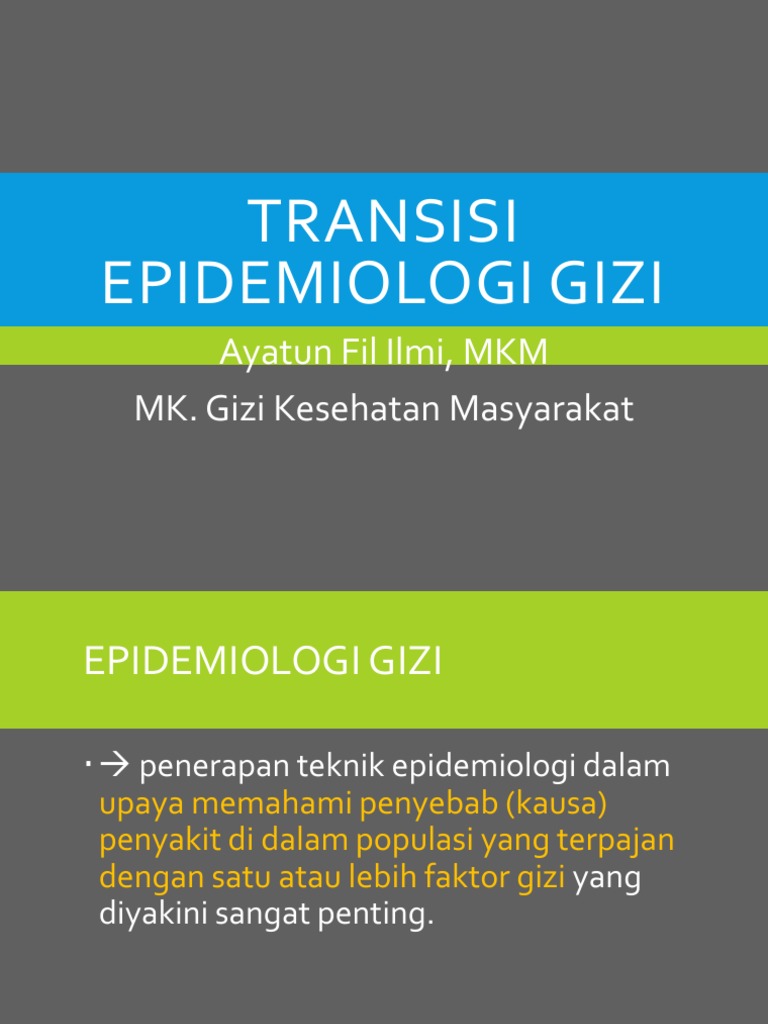 Transisi Epidemiologi Gizi (Pertemuan 6) | PDF