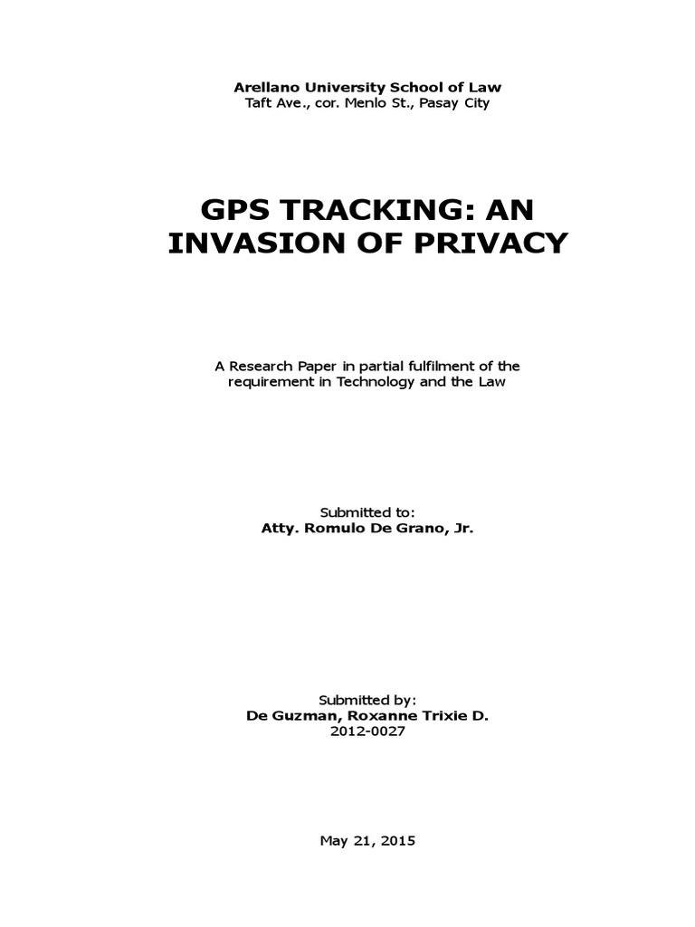 GPS Tracking An Invasion of Privacy | PDF | Search And Seizure | Fourth ...