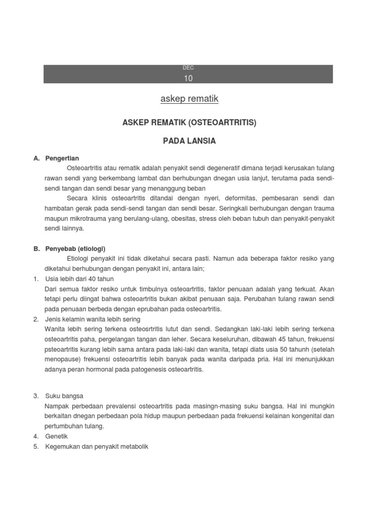 Askep Rematik | PDF | Pengembangan Diri | Kesehatan Holistik