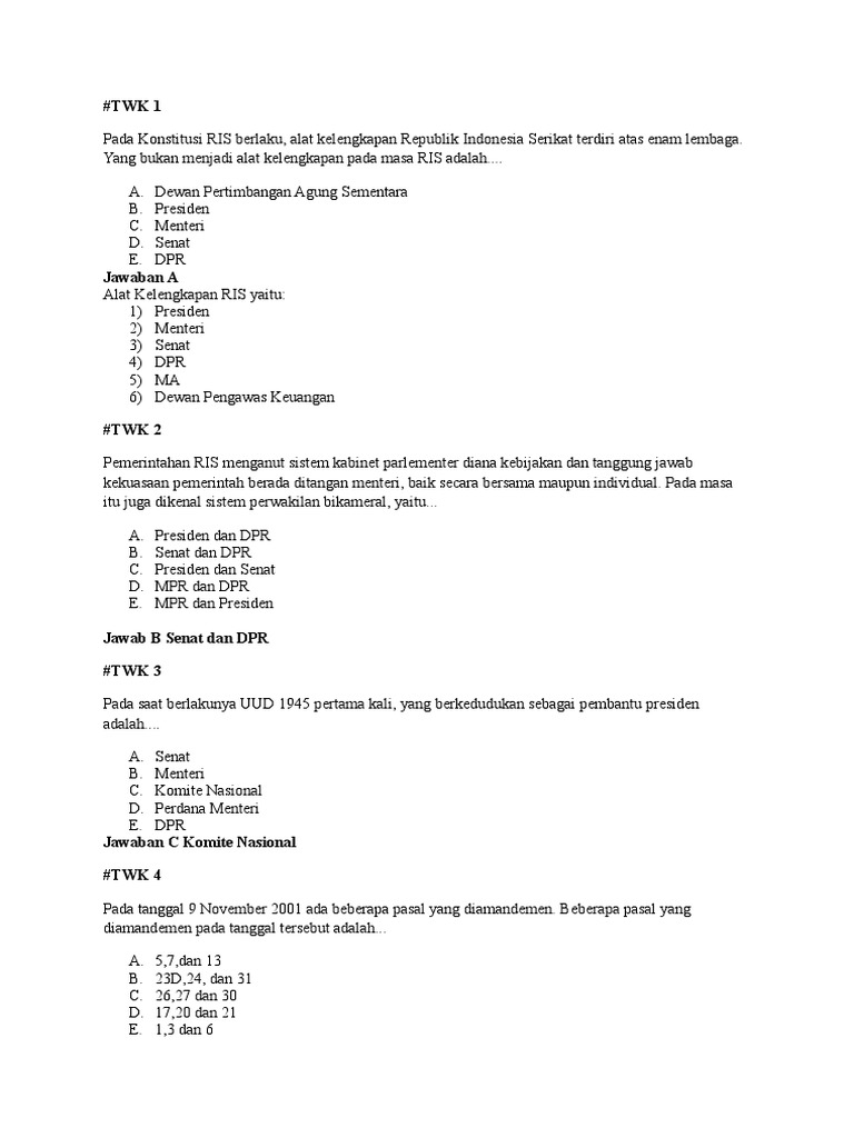 Soal TWK 1 | PDF