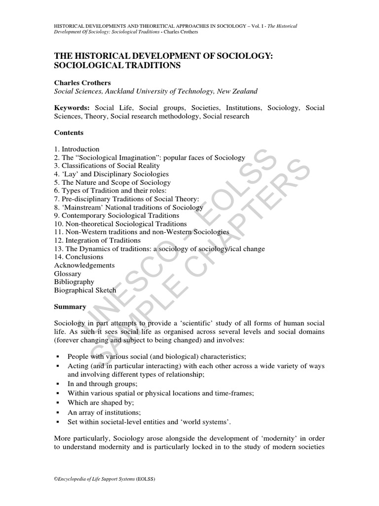 Historically Development of Sociology | PDF | Social Science | Sociology