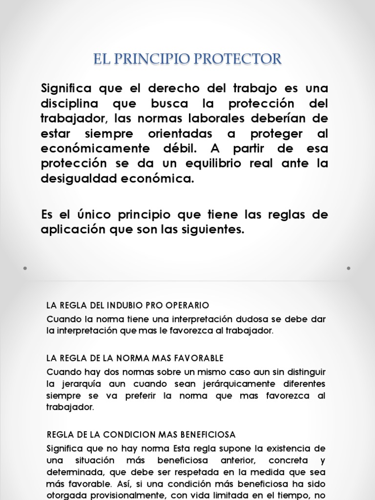 El Principio Protector | PDF | Derecho laboral | Justicia
