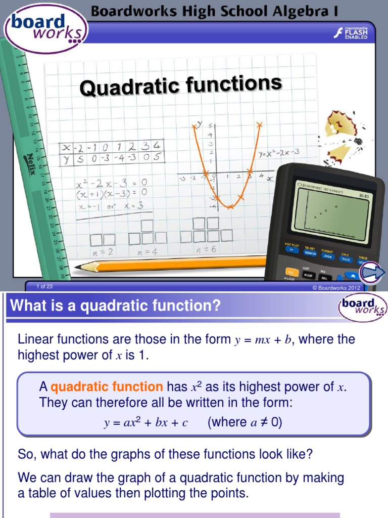 Quadratic Functions | PDF | Quadratic Equation | Mathematical Objects
