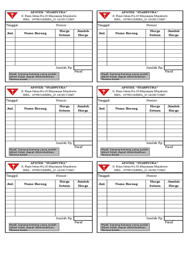 Nota Apotek (2018) NEW | PDF