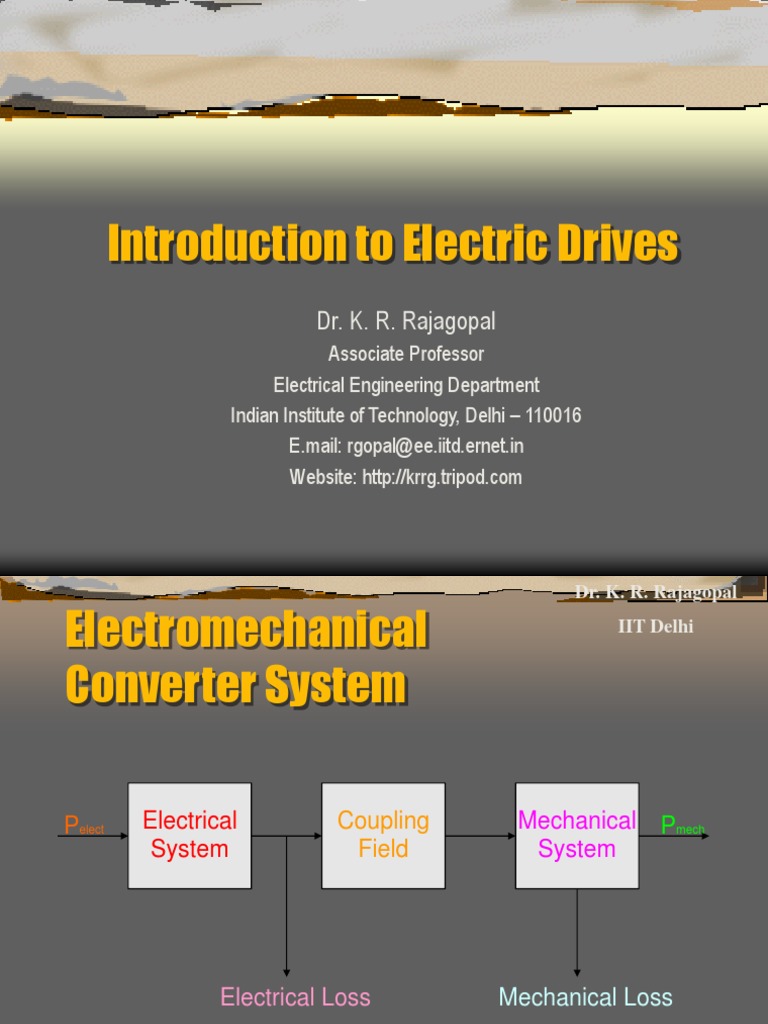 Introduction To Electric Drives: Dr. K. R. Rajagopal | Download Free ...