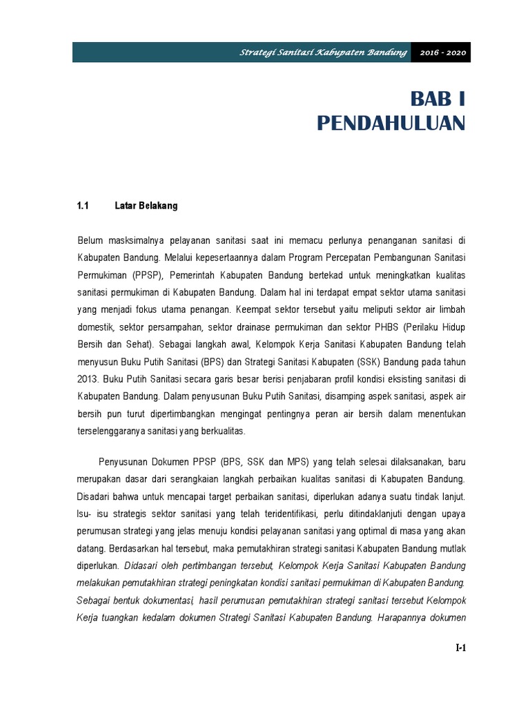 BAB 1 Pemutakhiran SSK Kab. Bandung - DRAFT | PDF