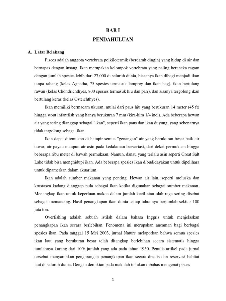 Mengenal Pisces dan Klasifikasinya | PDF