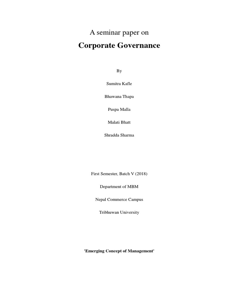Corporate Governance | PDF | Governance | Corporate Governance
