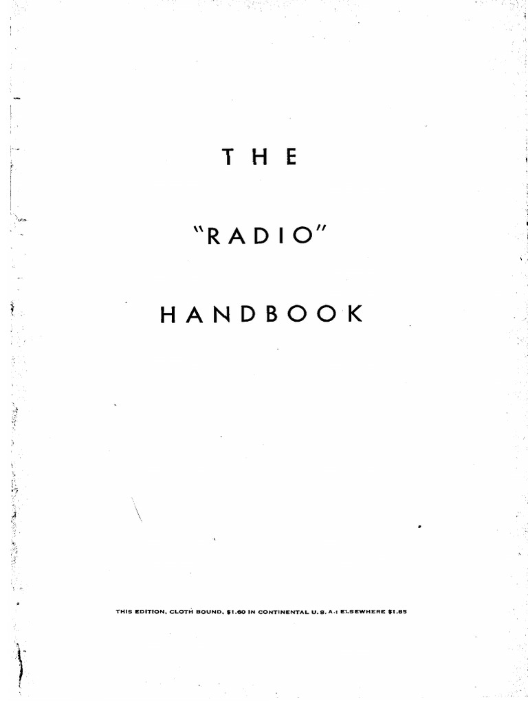 The Radio Handbook 7th Edition (1940) | PDF | Transmitter | Radio