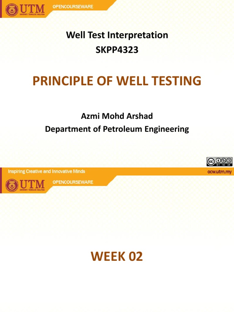 02 - Well Test - Principle PDF | PDF | Fluid Dynamics | Porosity