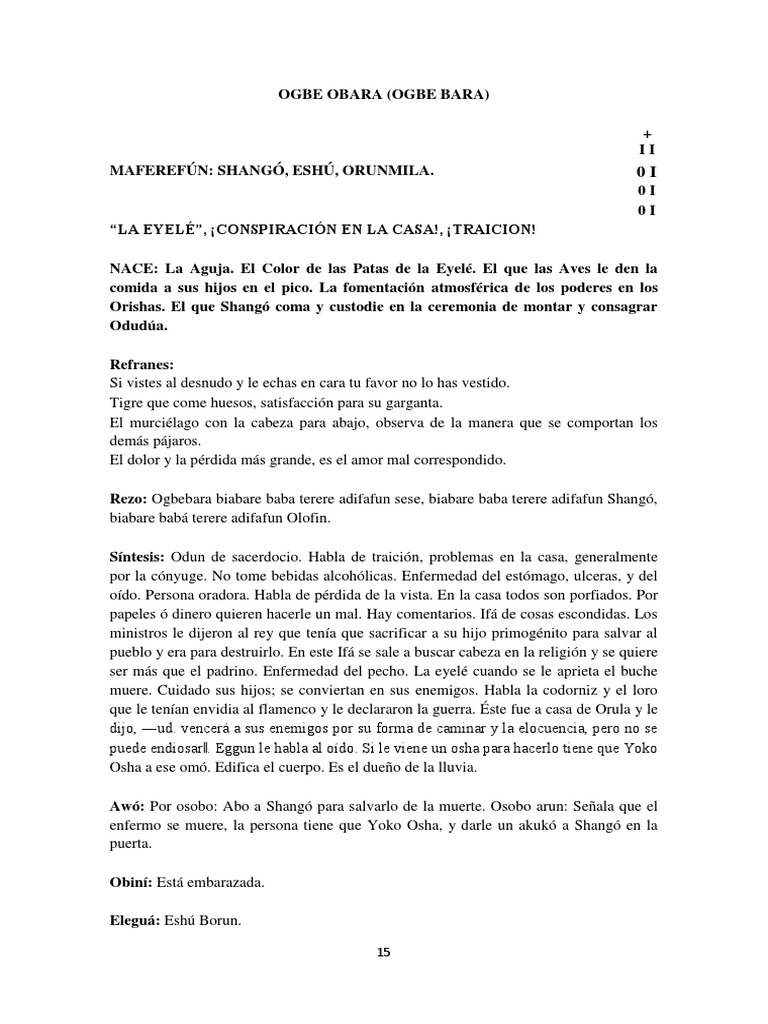 Ogbe Obara | PDF | Santeria | Religión y creencia