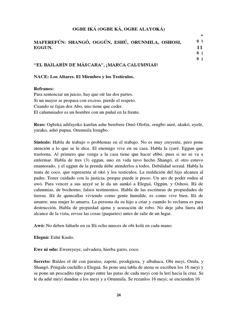 Ogbe Iká | PDF | Santeria | Religión y creencia